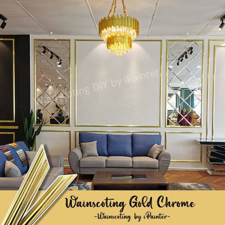 Gold Chrome 30mm Wainscoting DIY - Korea Wainscoting