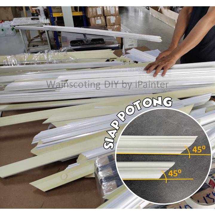 Set DIY Half Wainscoting PU White