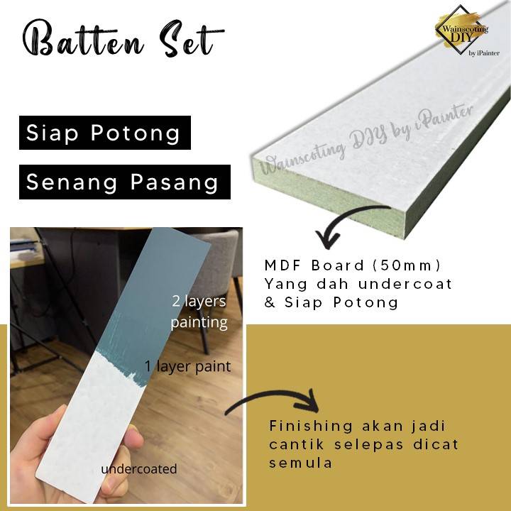 DIY Batten Wall - Koleksi Dinding dari Pinterest