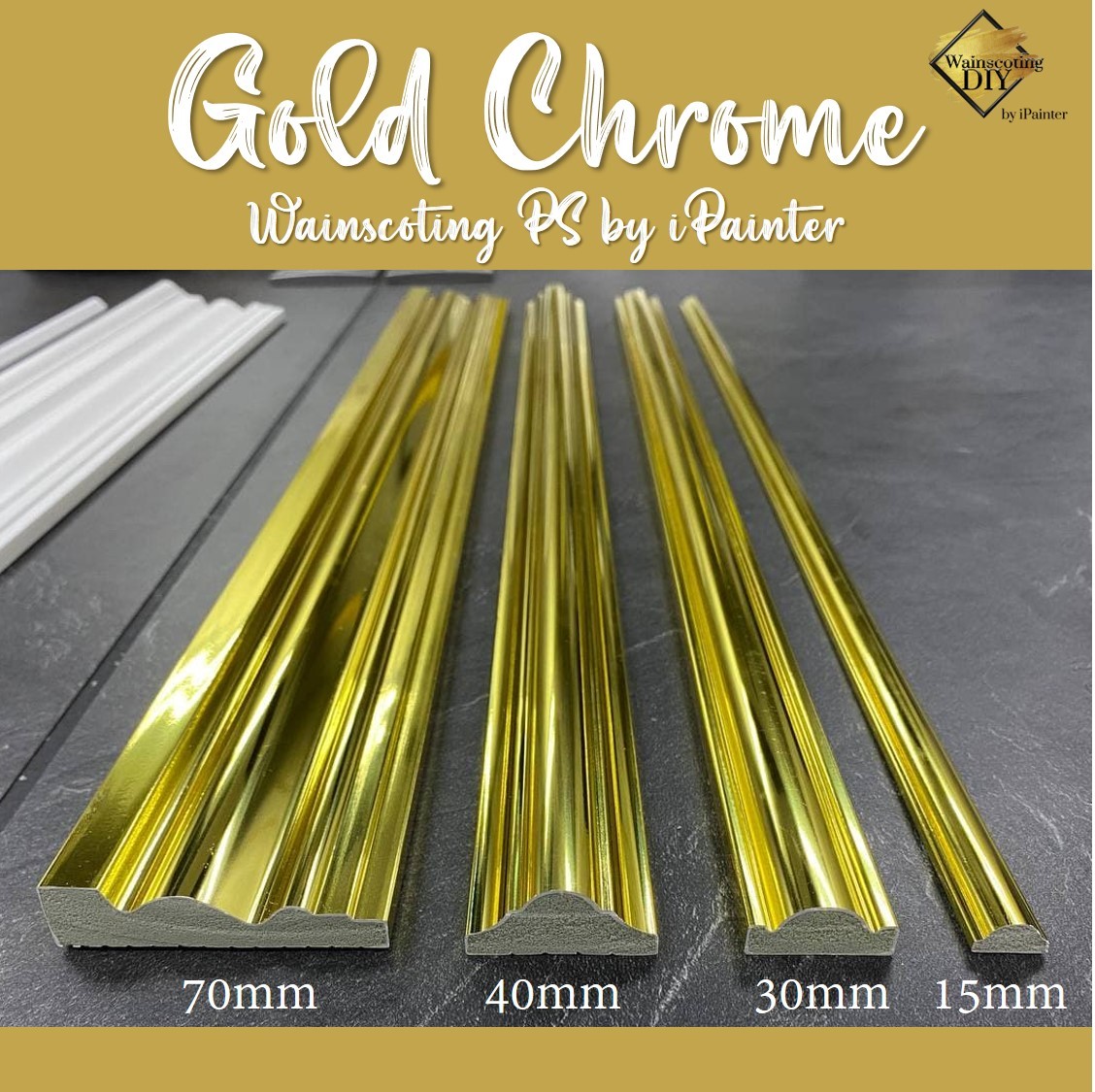 Gold Chrome Wainscoting 2400mm (PS)